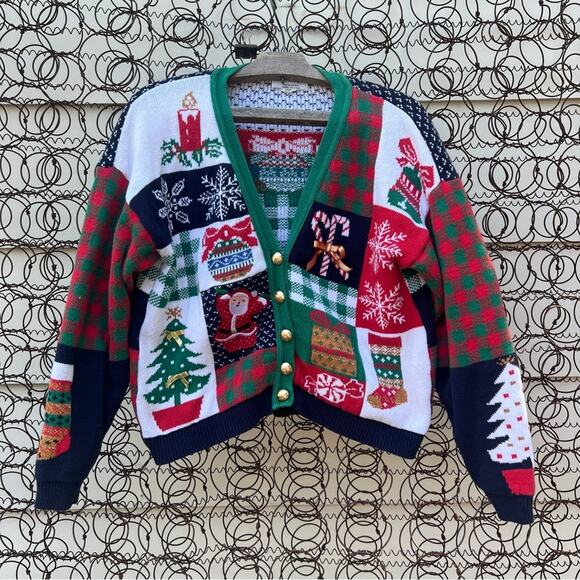 Vintage | Sweaters | Y2k Sweater Loft Ugly Christmas Holiday Cardigan ...